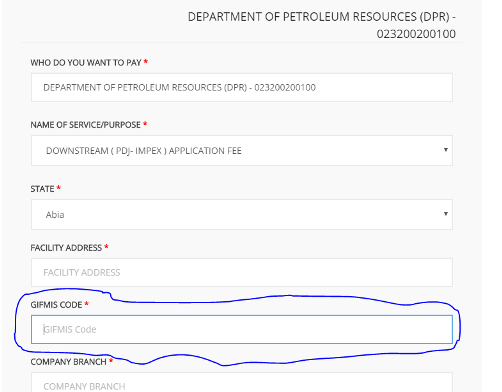 DPR Permits & Licenses Payments GIFMIS Code - Aziza Nigeria