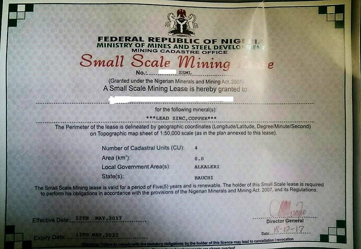 MINING LICENSE/ PERMITS, COST & REQUIREMENTS IN NIGERIA